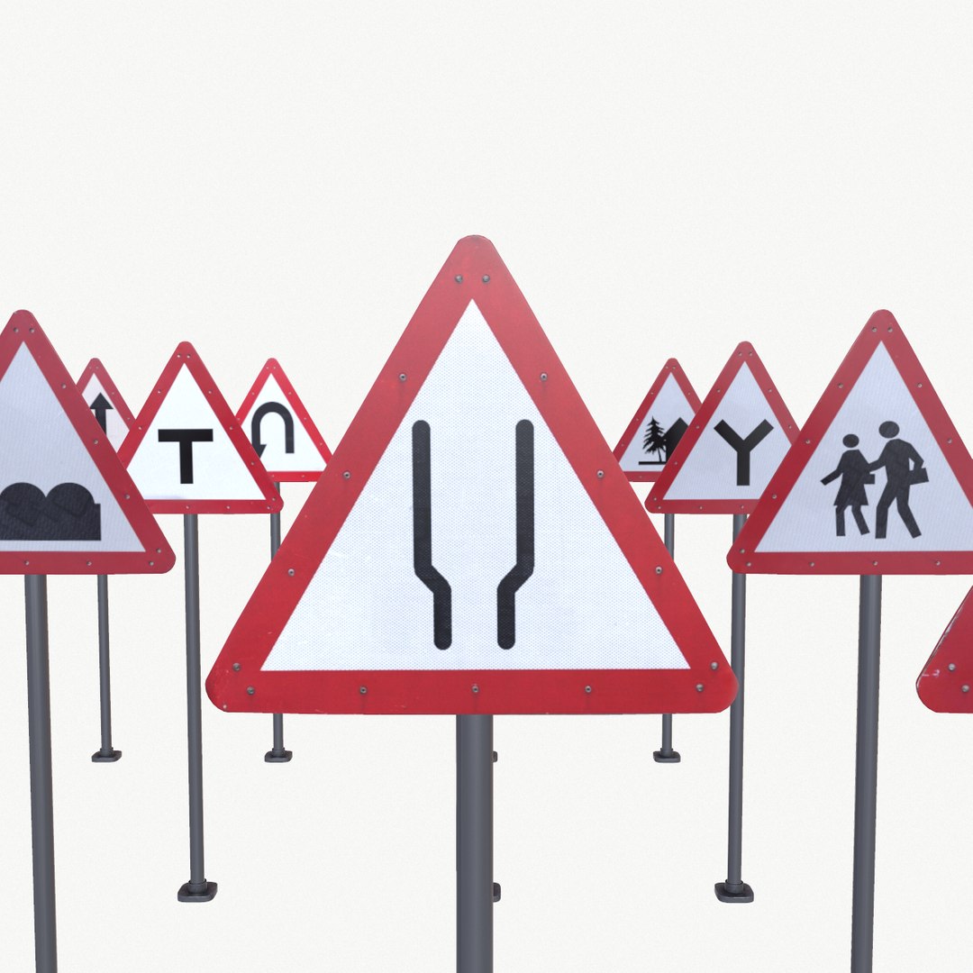 3D road sign pack 1 model - TurboSquid 1414521
