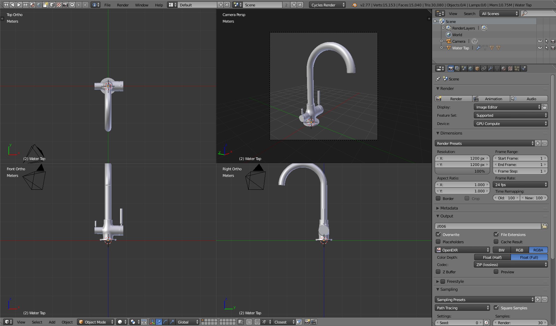 3d Water Tap Model