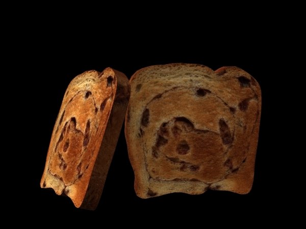 3d cinnamon bread toast model
