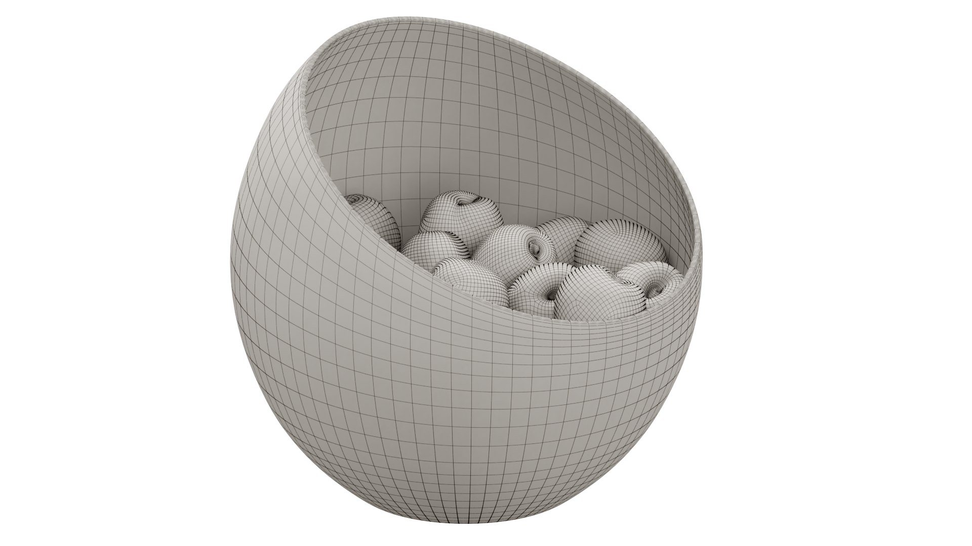 3D Large Slant Fruit Bowl Peach - TurboSquid 1930942
