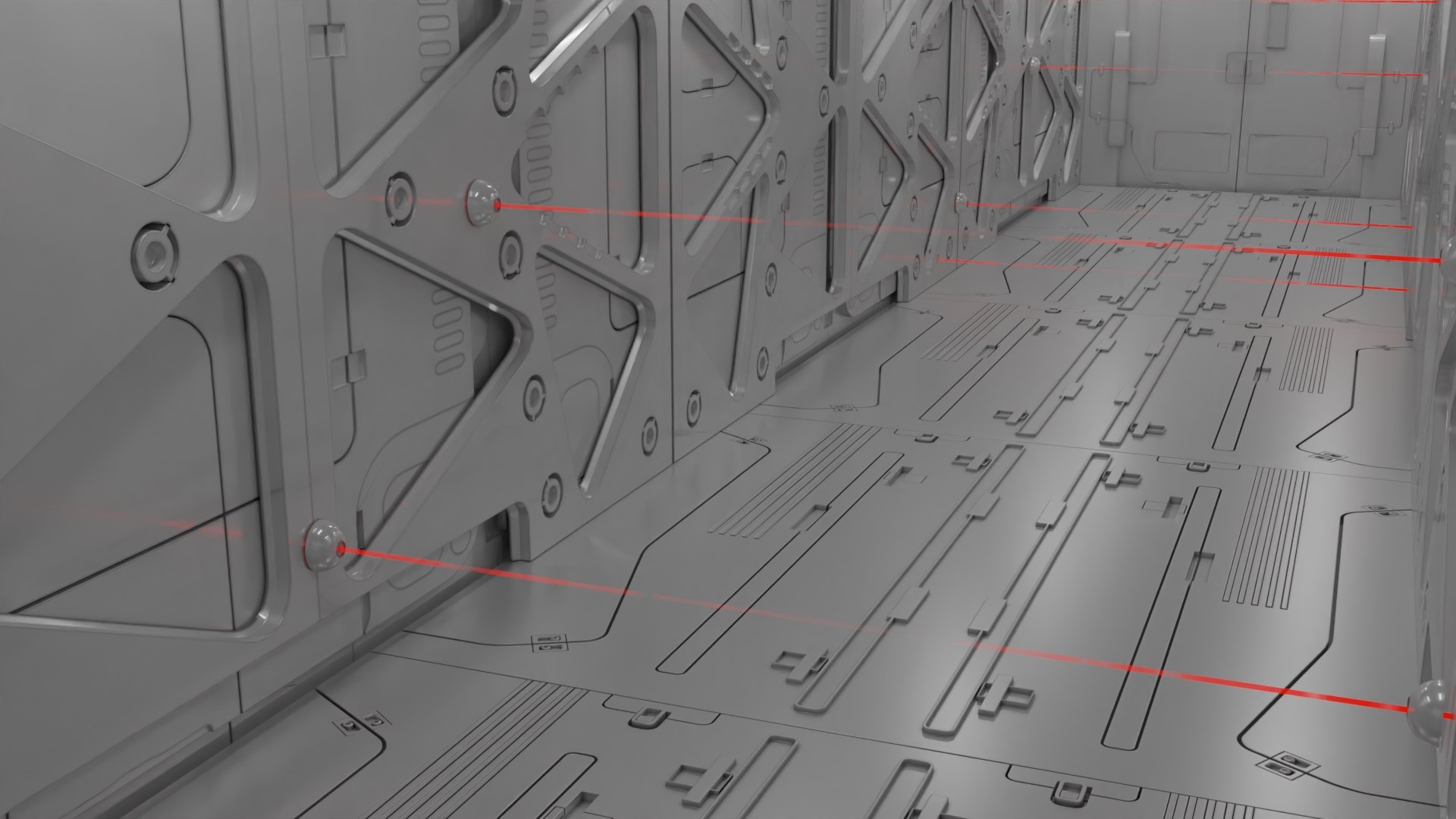 Sci-fi Interior Coridor 3D Model - TurboSquid 2225625