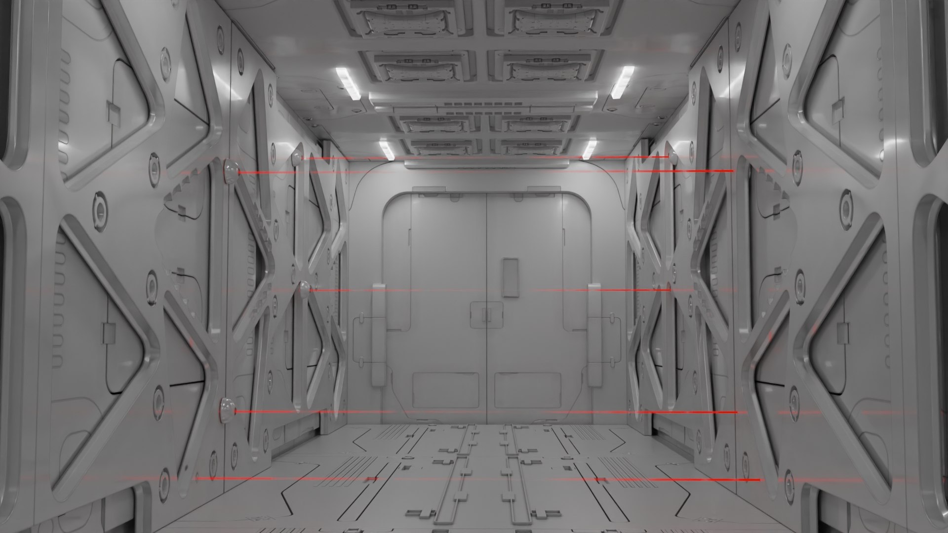 Sci-fi Interior Coridor 3D Model - TurboSquid 2225625