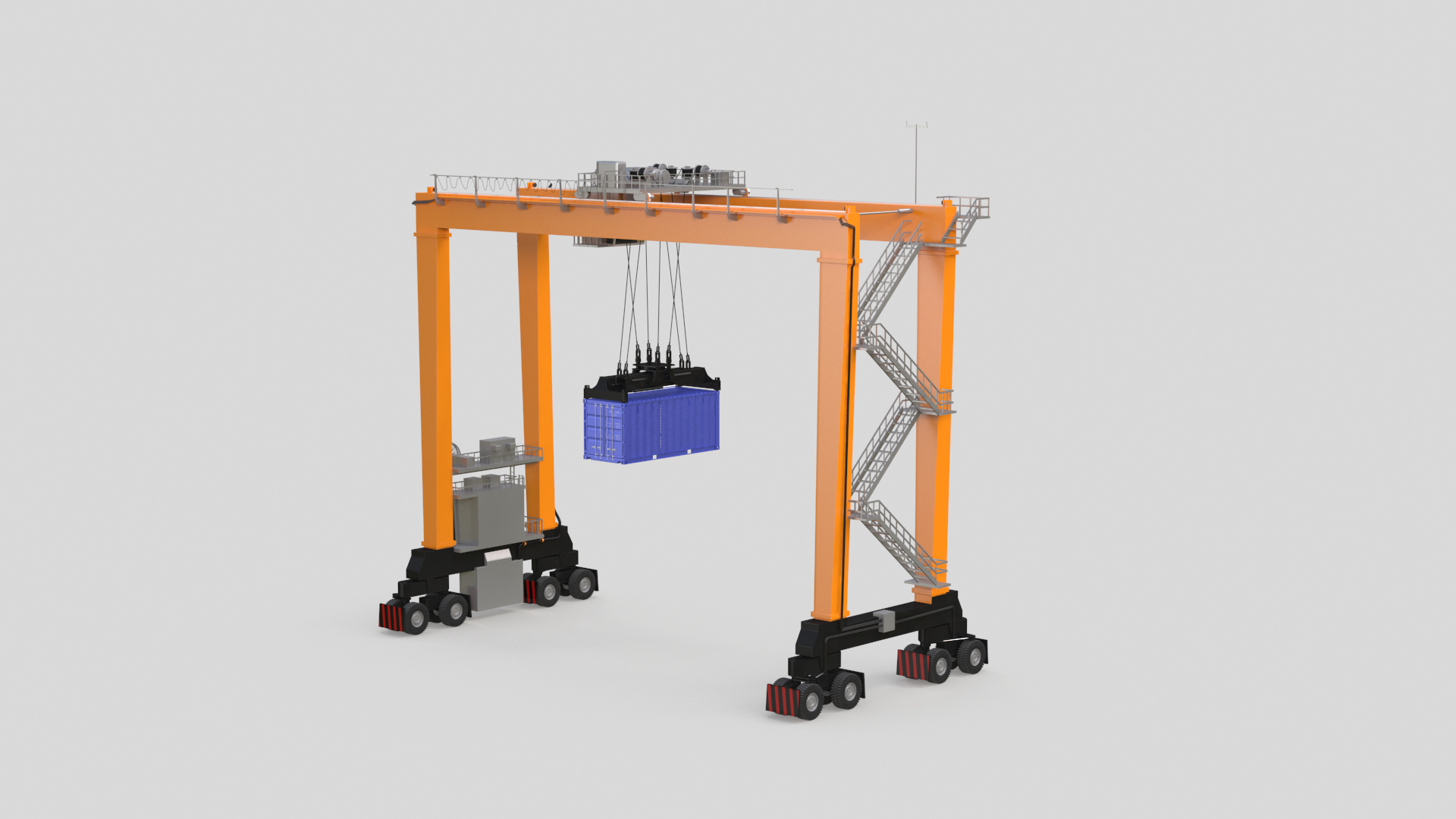 Terminal Crane And Tractor Model - TurboSquid 1881643