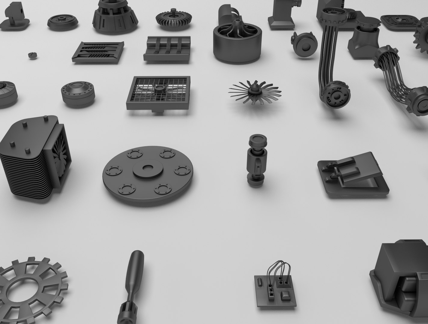 Technical Parts 3d Model