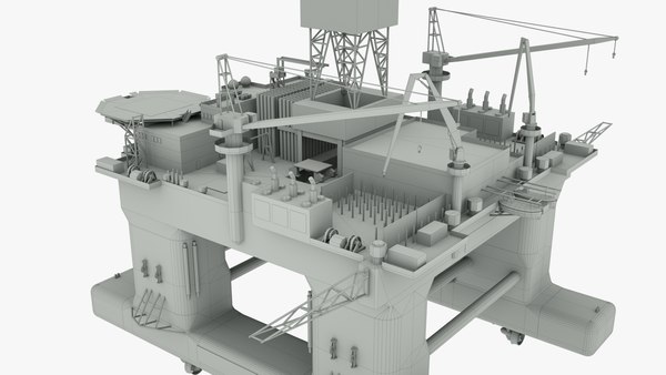 Floating drilling rig 3D model - TurboSquid 1471492
