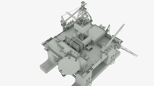 Floating drilling rig 3D model - TurboSquid 1471492