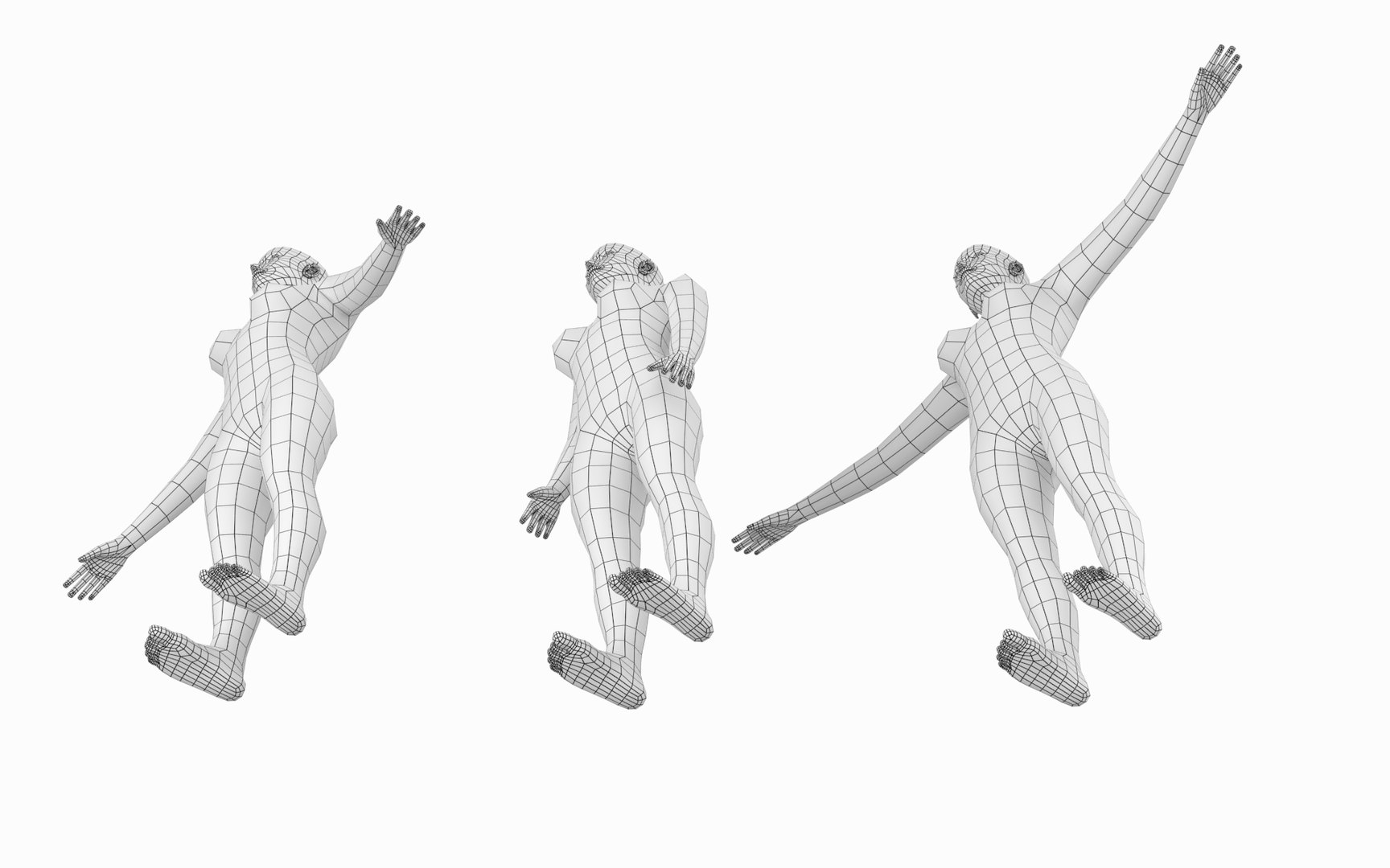 3D Natural Female In 3 Modeling Poses Base Mesh Model - TurboSquid 2210302