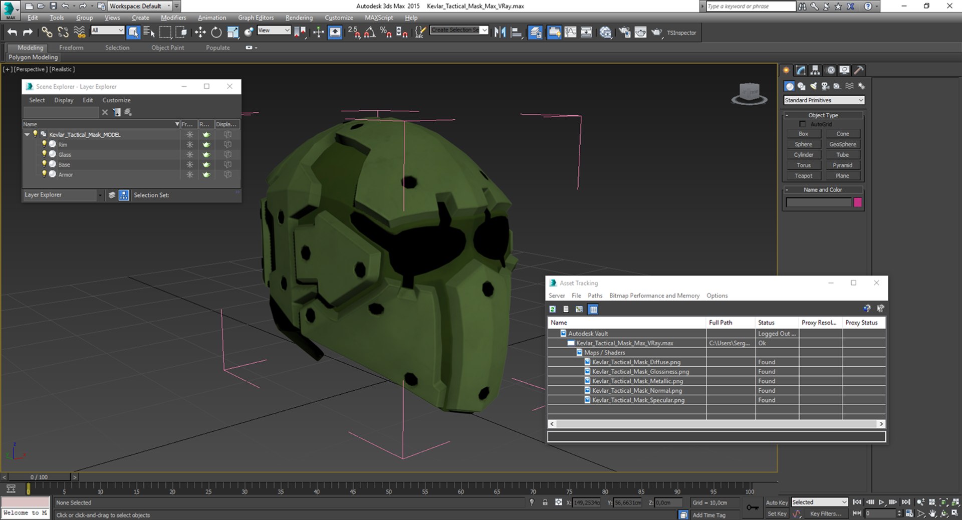 3D Model Kevlar Tactical Mask Olive - TurboSquid 1334447
