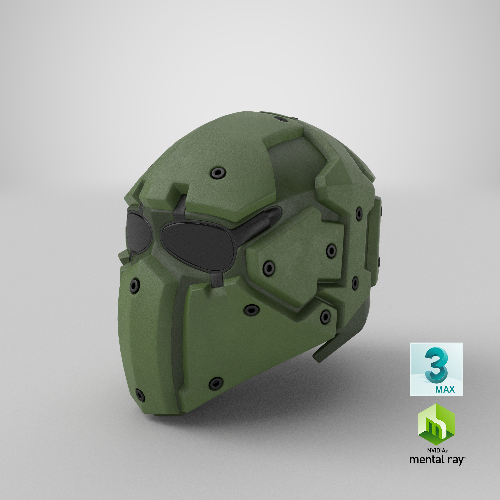 3D model kevlar tactical mask olive - TurboSquid 1334447