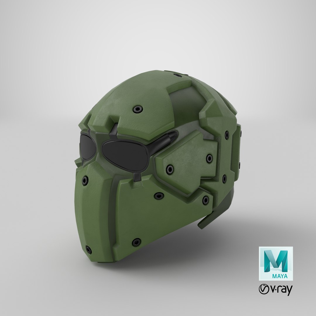 3D Model Kevlar Tactical Mask Olive - TurboSquid 1334447