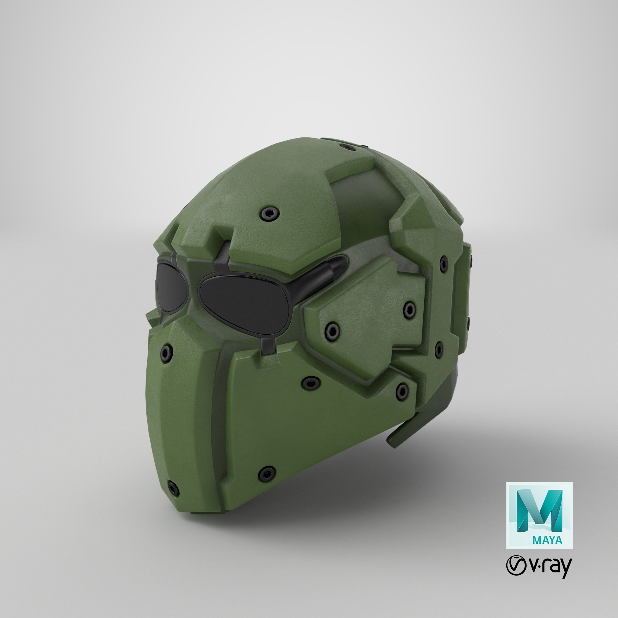 3D model kevlar tactical mask olive - TurboSquid 1334447