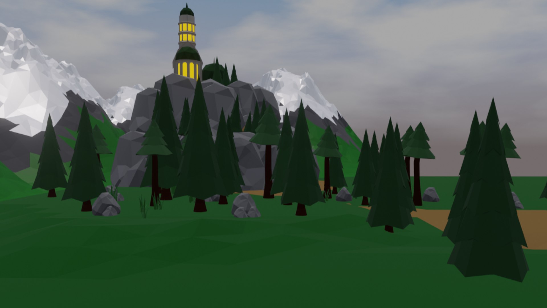 3D Low Poly Stylized Fantasy Forest - TurboSquid 1837114