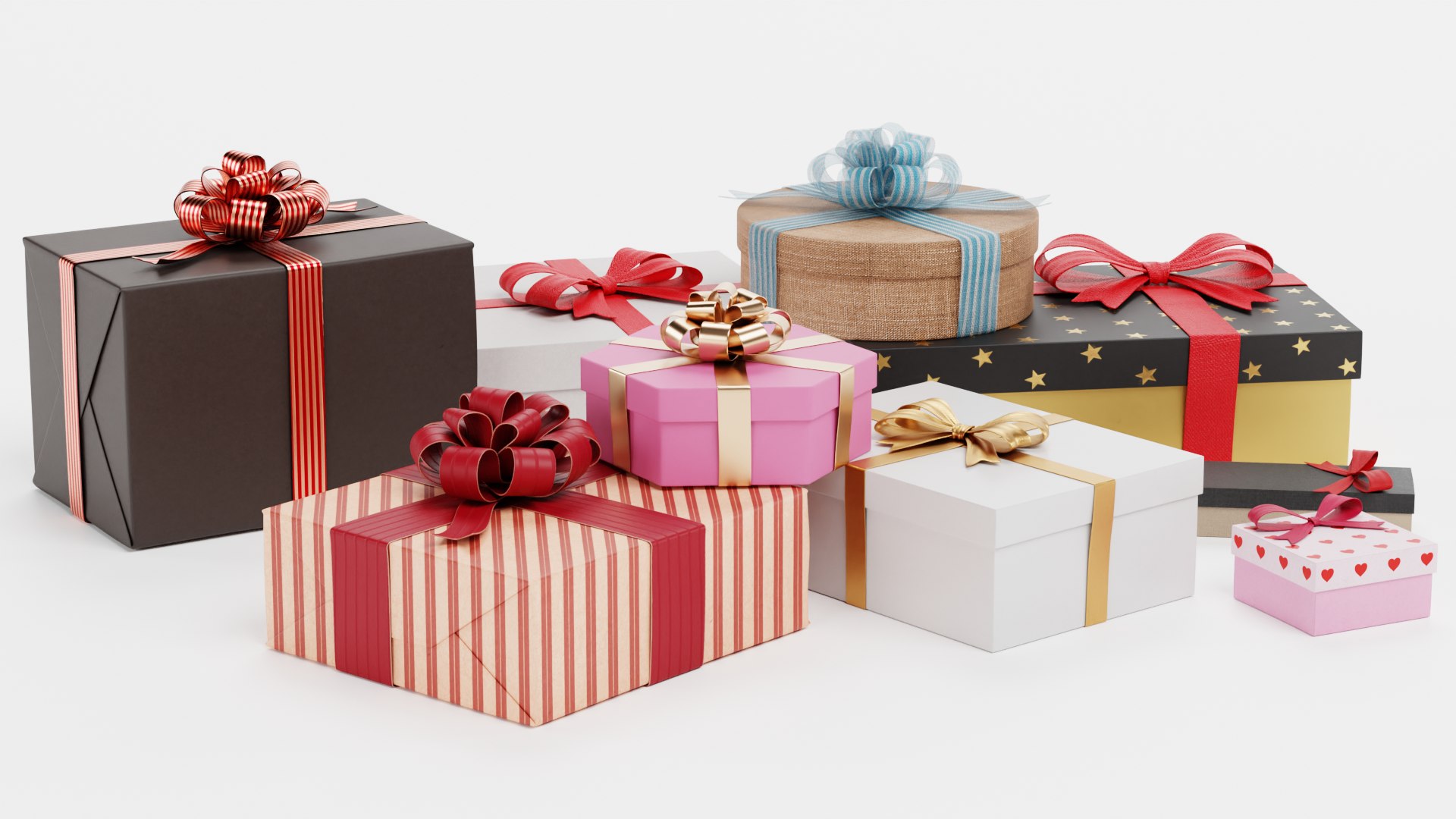 3D Gifts Pile Model - TurboSquid 1990192