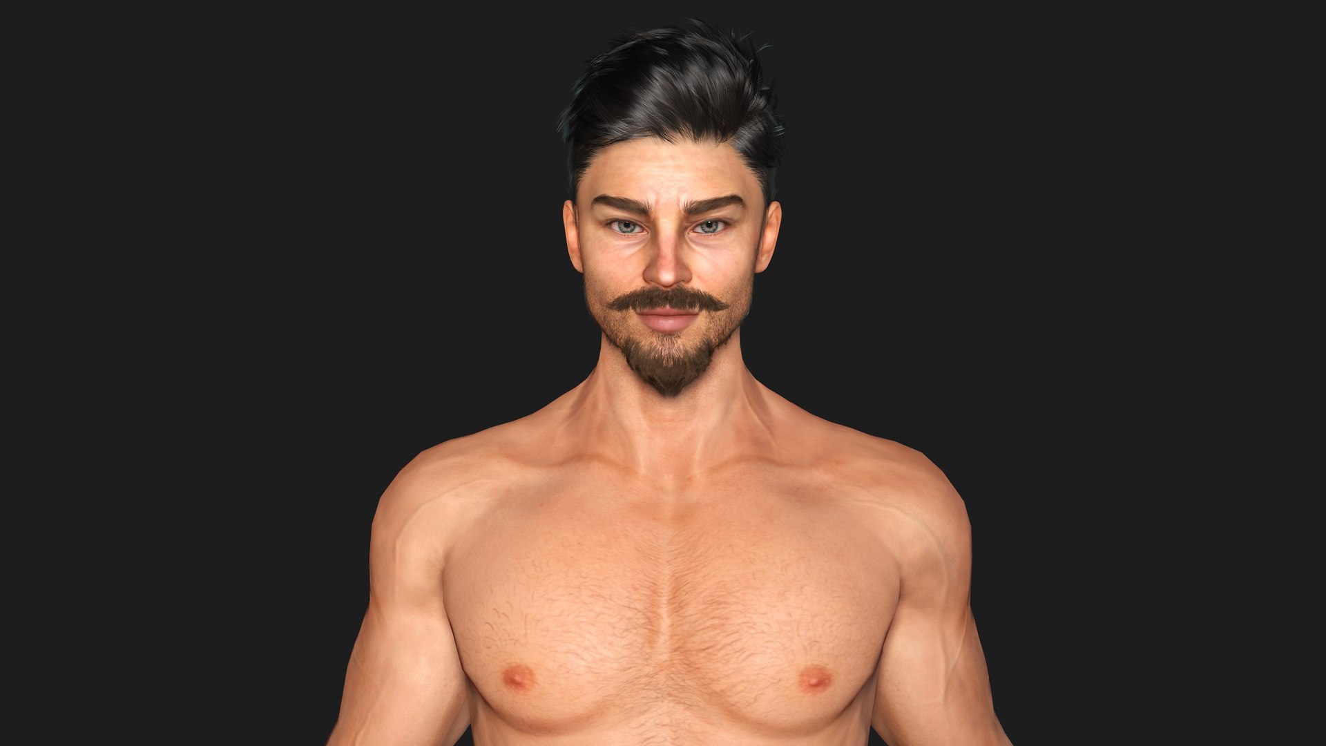 3D AAA 3D REALISTIC CHARACTER - MUSCULAR MAN KUNGFU OUTFIT - TurboSquid ...