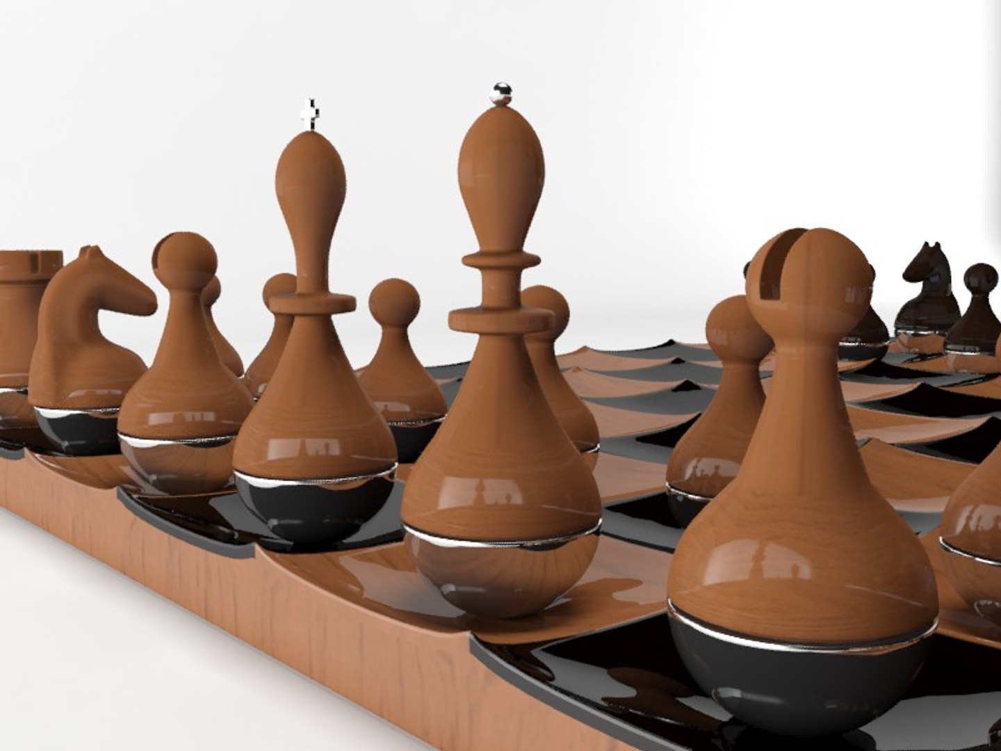 3d max rounded special chess set