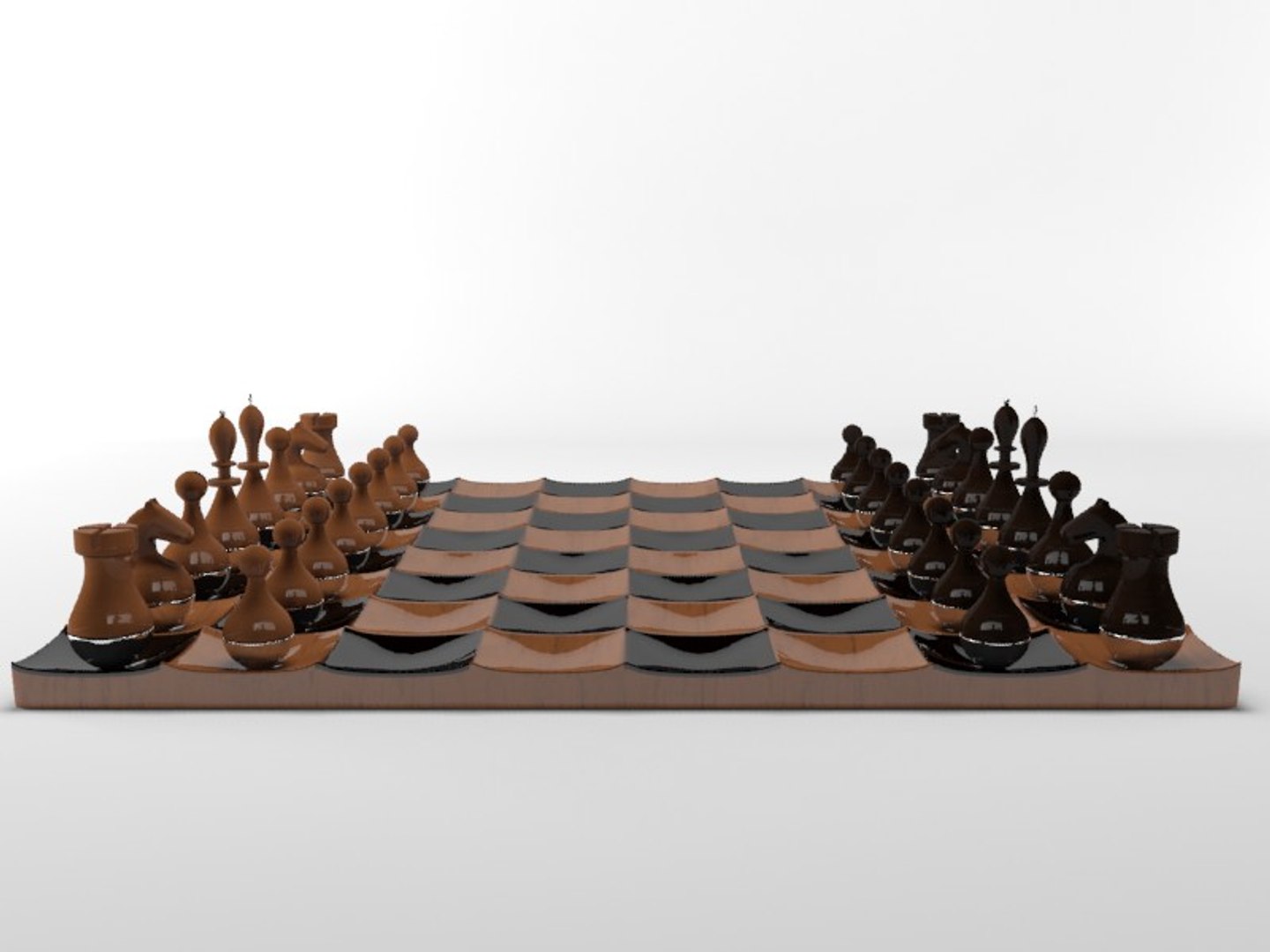 3d max rounded special chess set