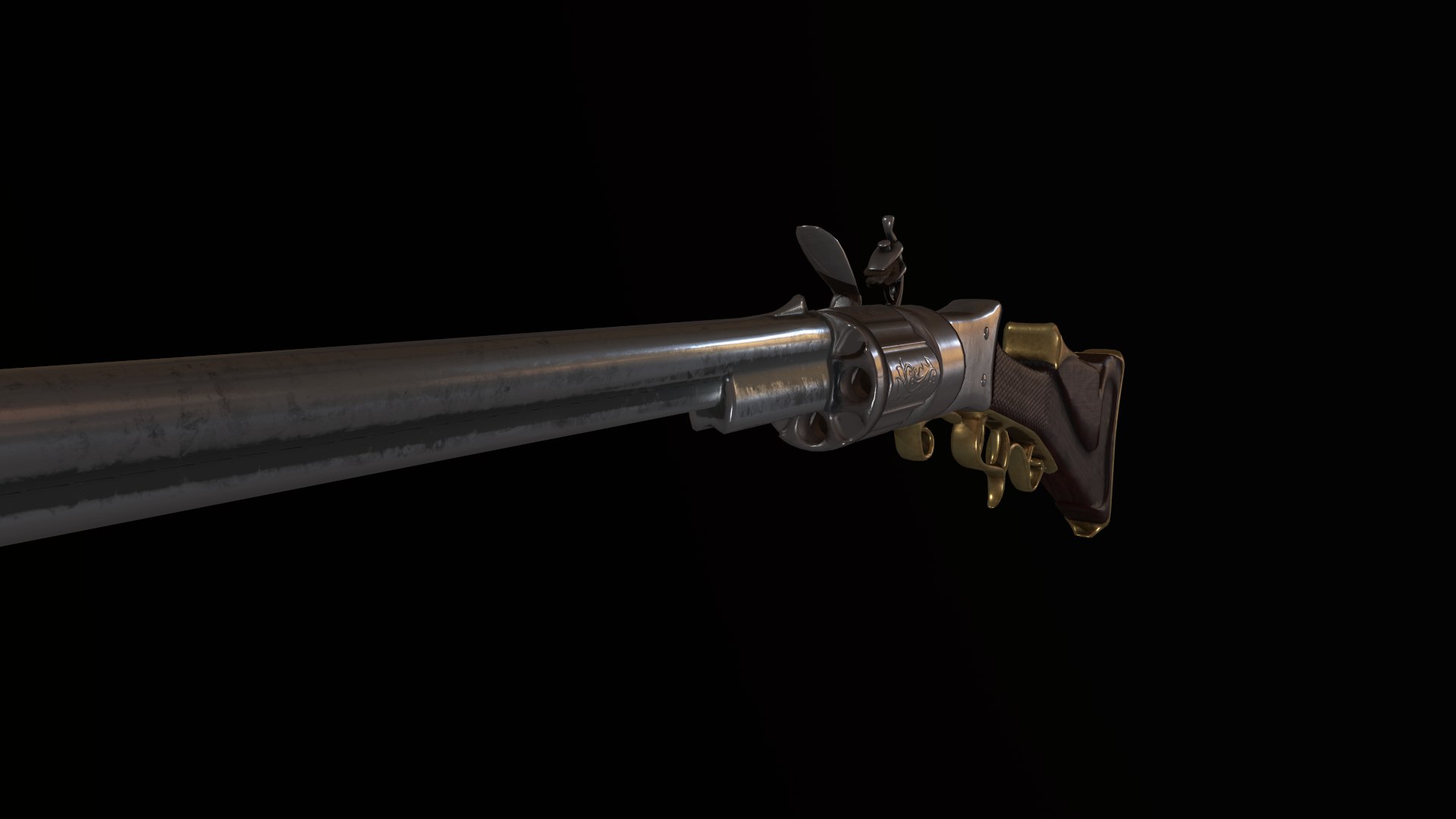 Flintlock Revolver Rifle 3D Model - TurboSquid 1253335