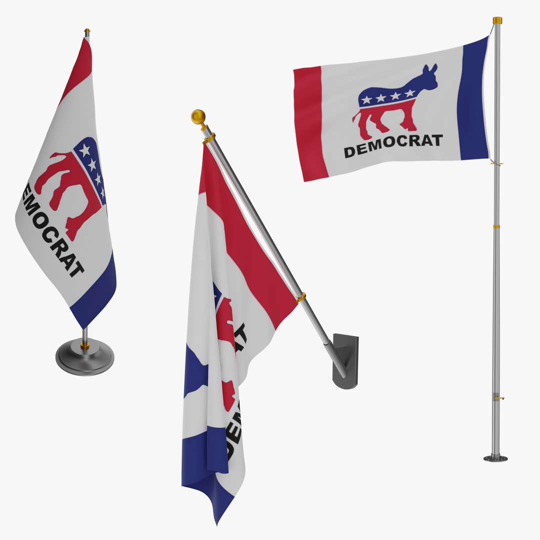 3D Democrat Party Flags Model - TurboSquid 2210989