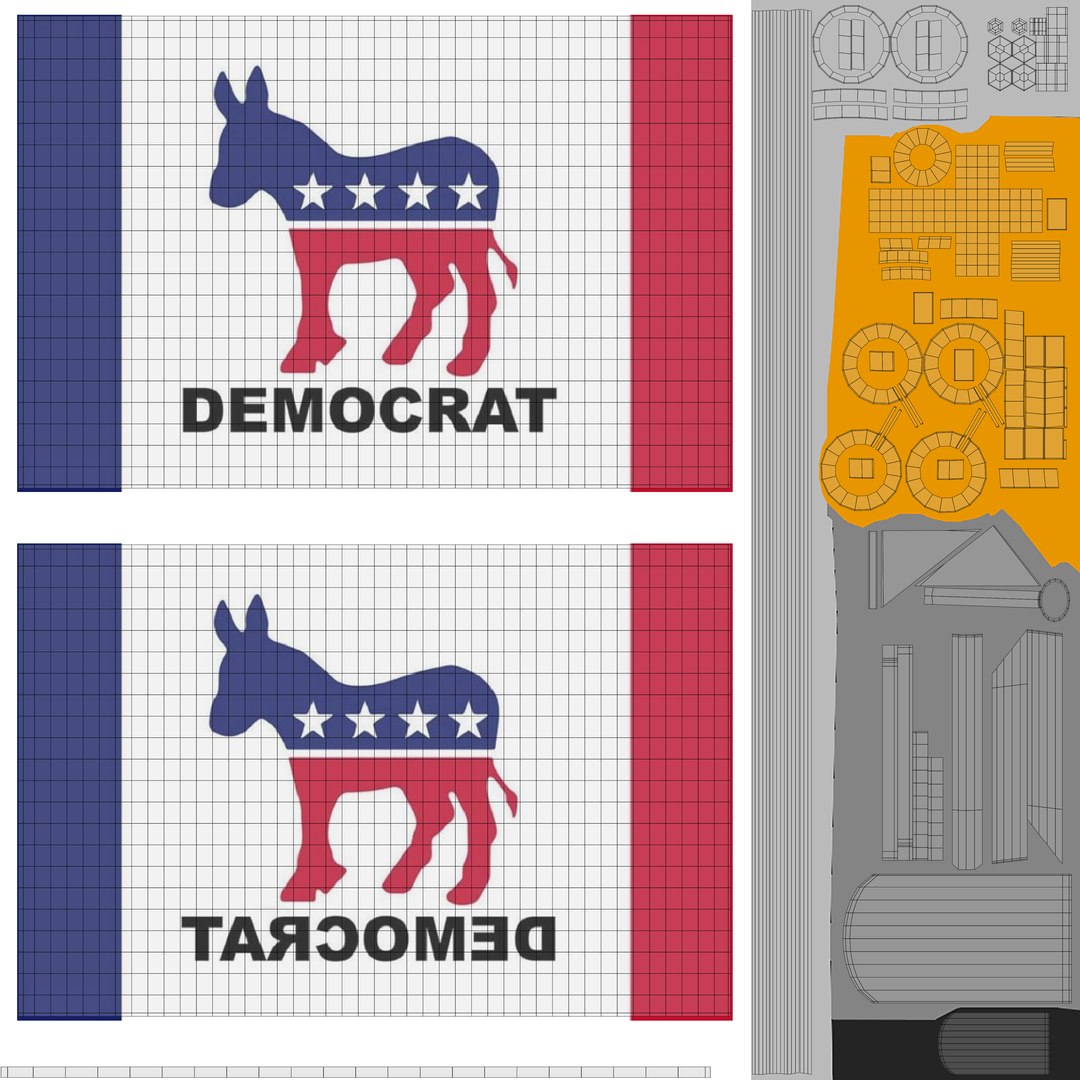 3D Democrat Party Flags Model - TurboSquid 2210989