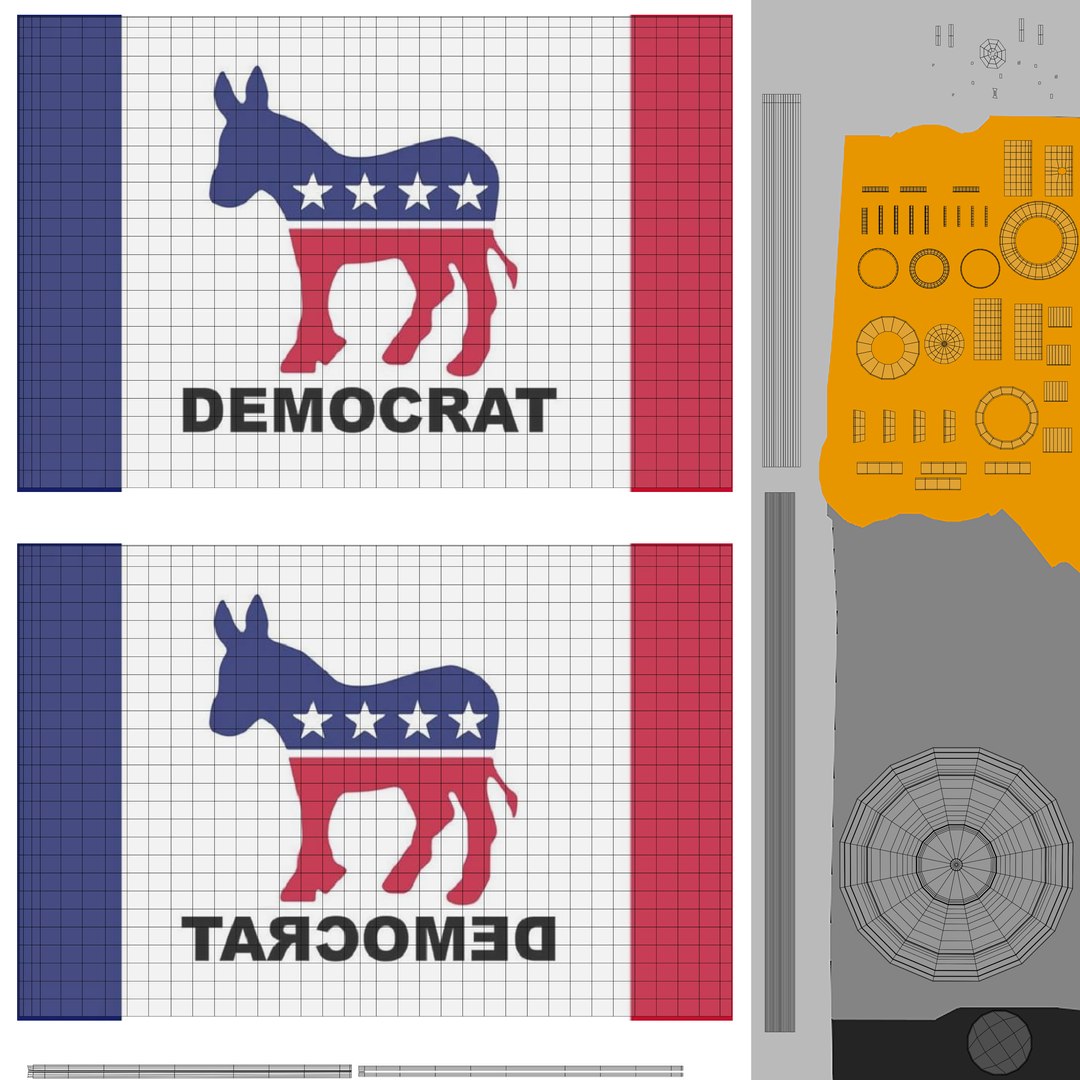 3D Democrat Party Flags Model - TurboSquid 2210989