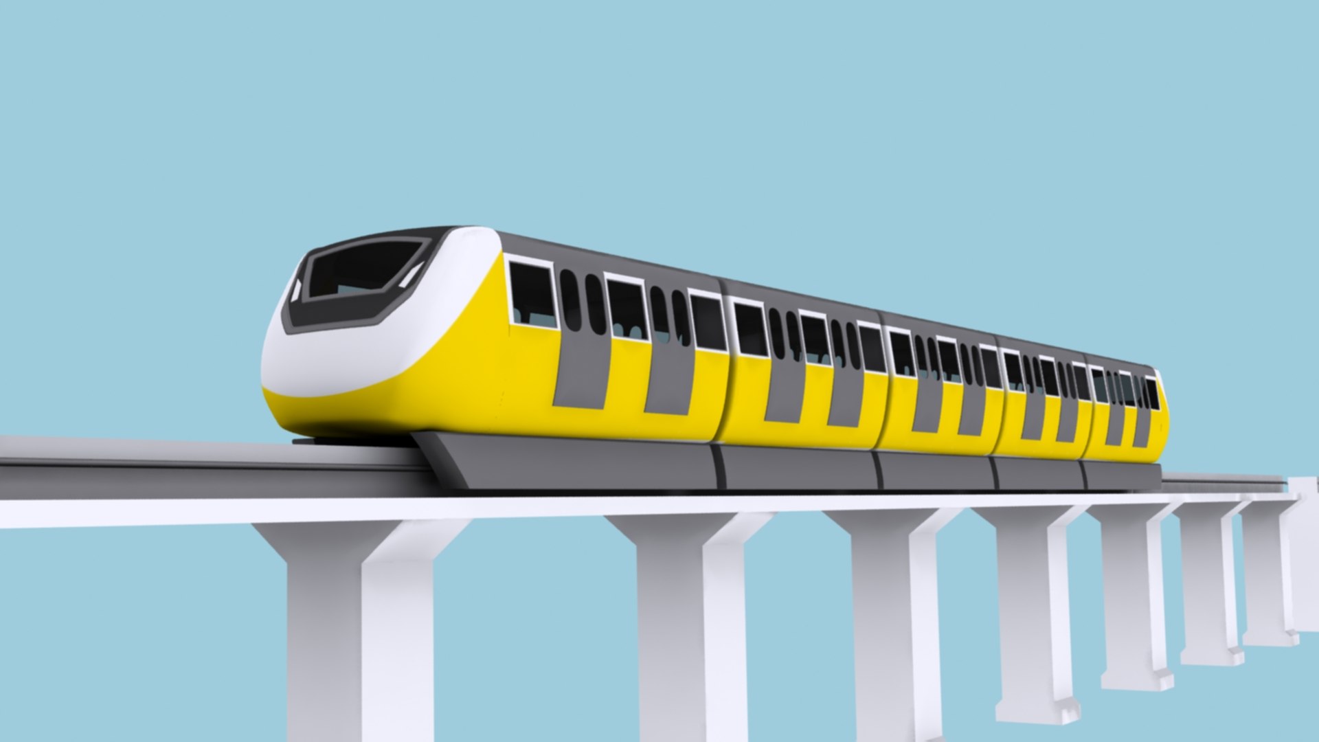 3D Monorail Mass Transit - TurboSquid 2221081