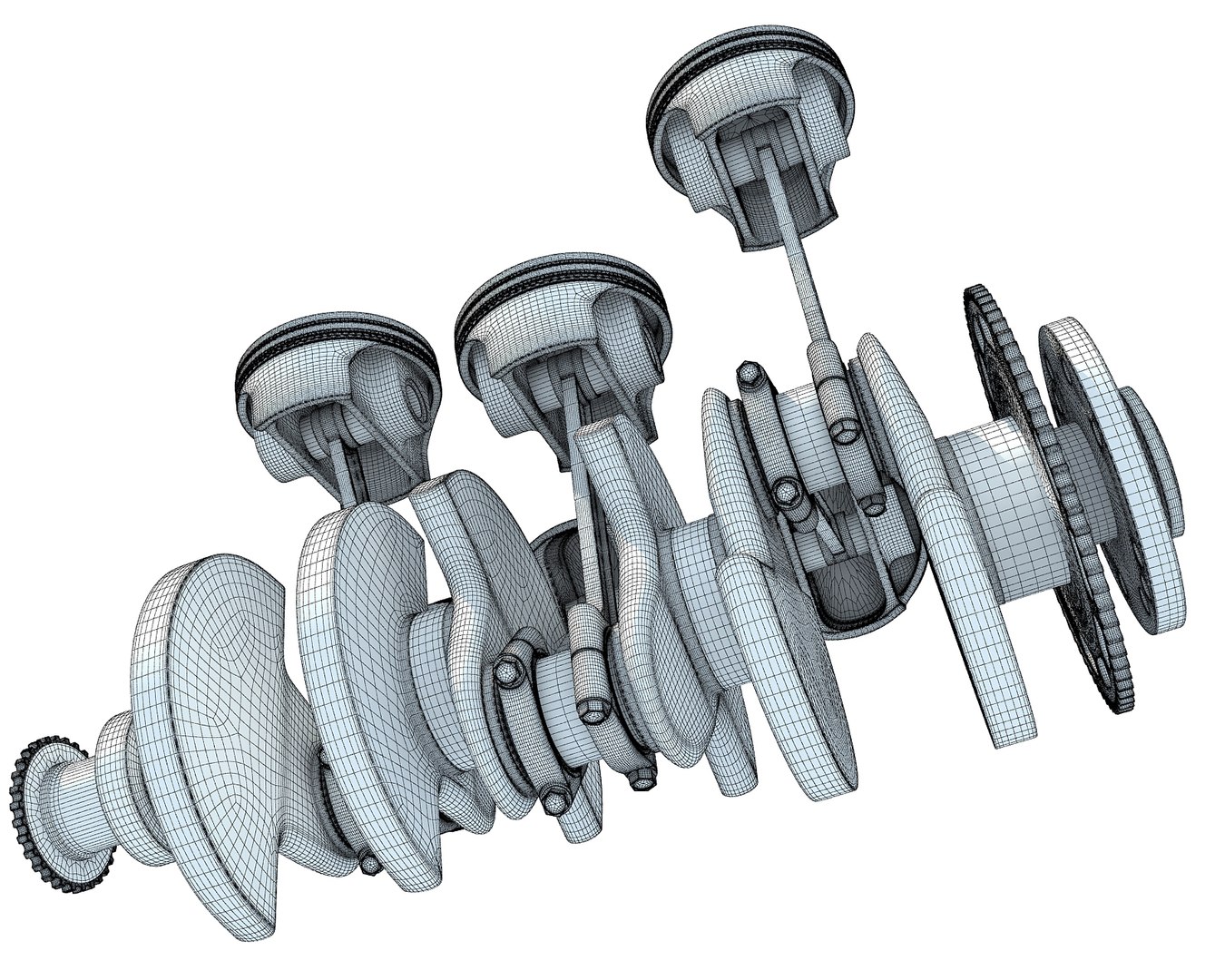 3D V6 Engine Cylinders - TurboSquid 1398025