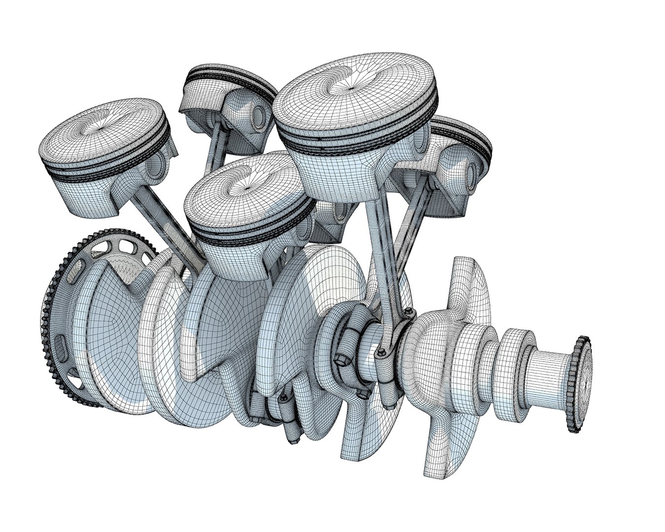3D V6 Engine Cylinders - TurboSquid 1398025