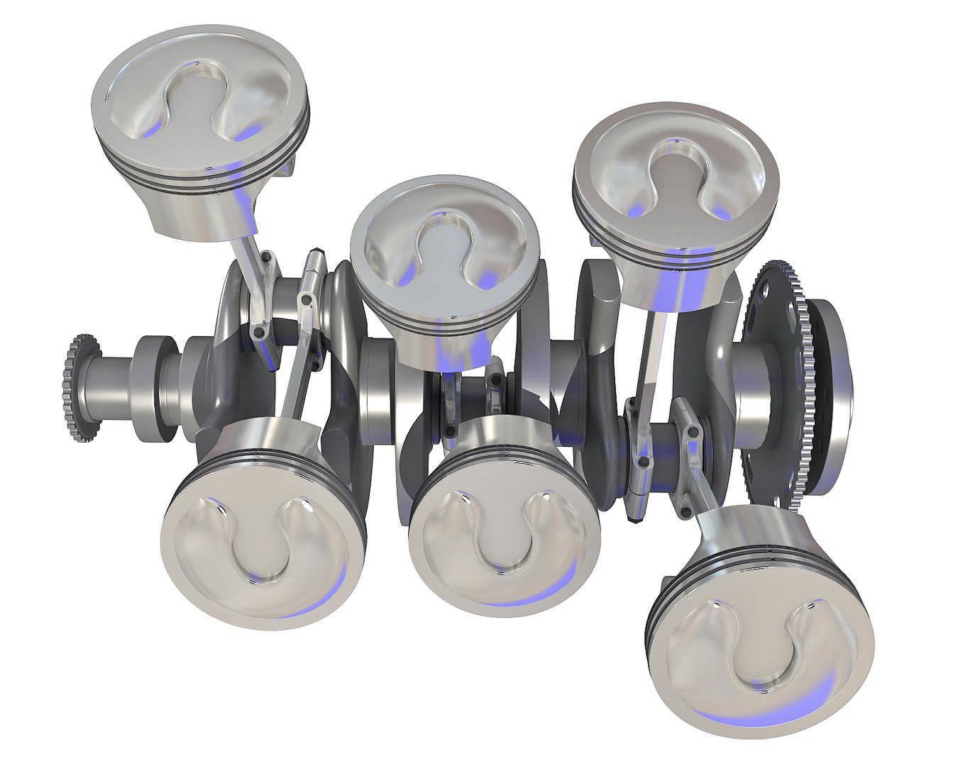 3D V6 Engine Cylinders - TurboSquid 1398025