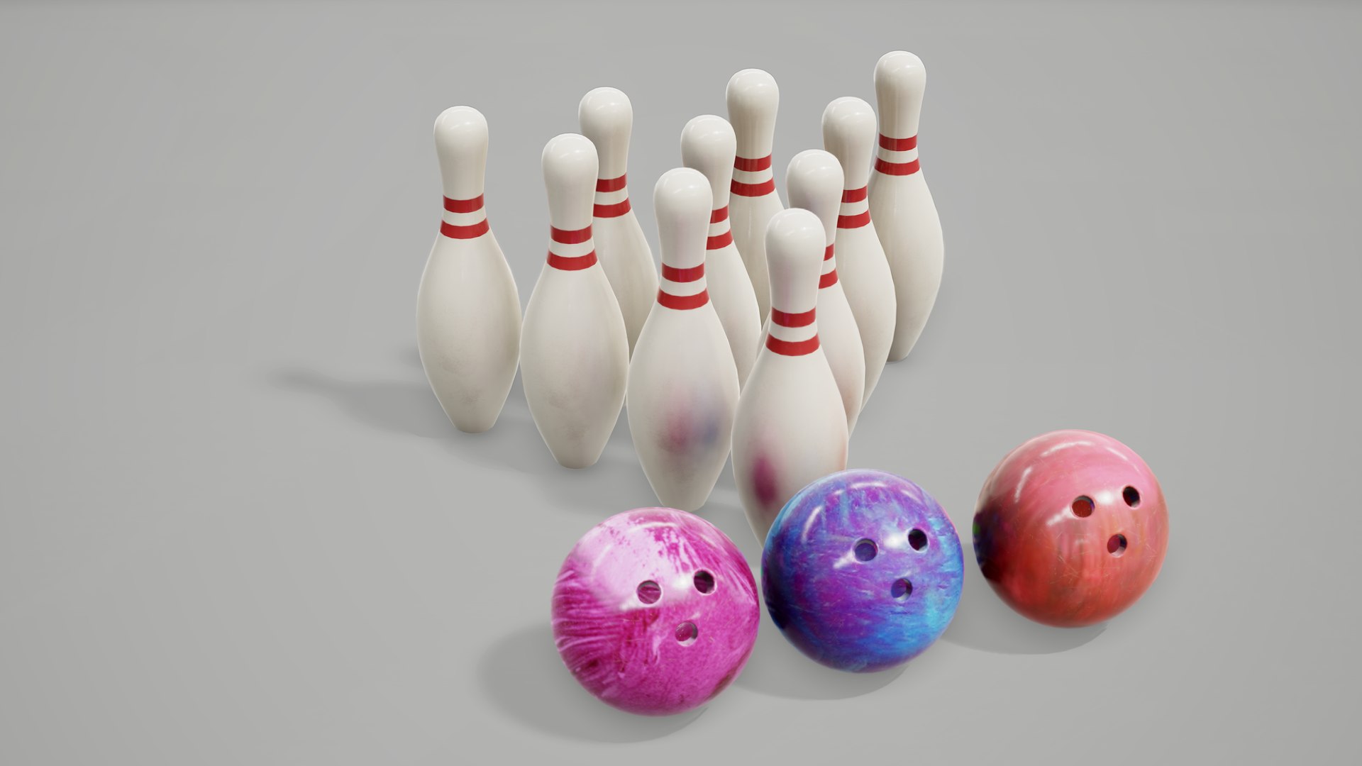 3D Bowling Pins Balls - TurboSquid 1677111
