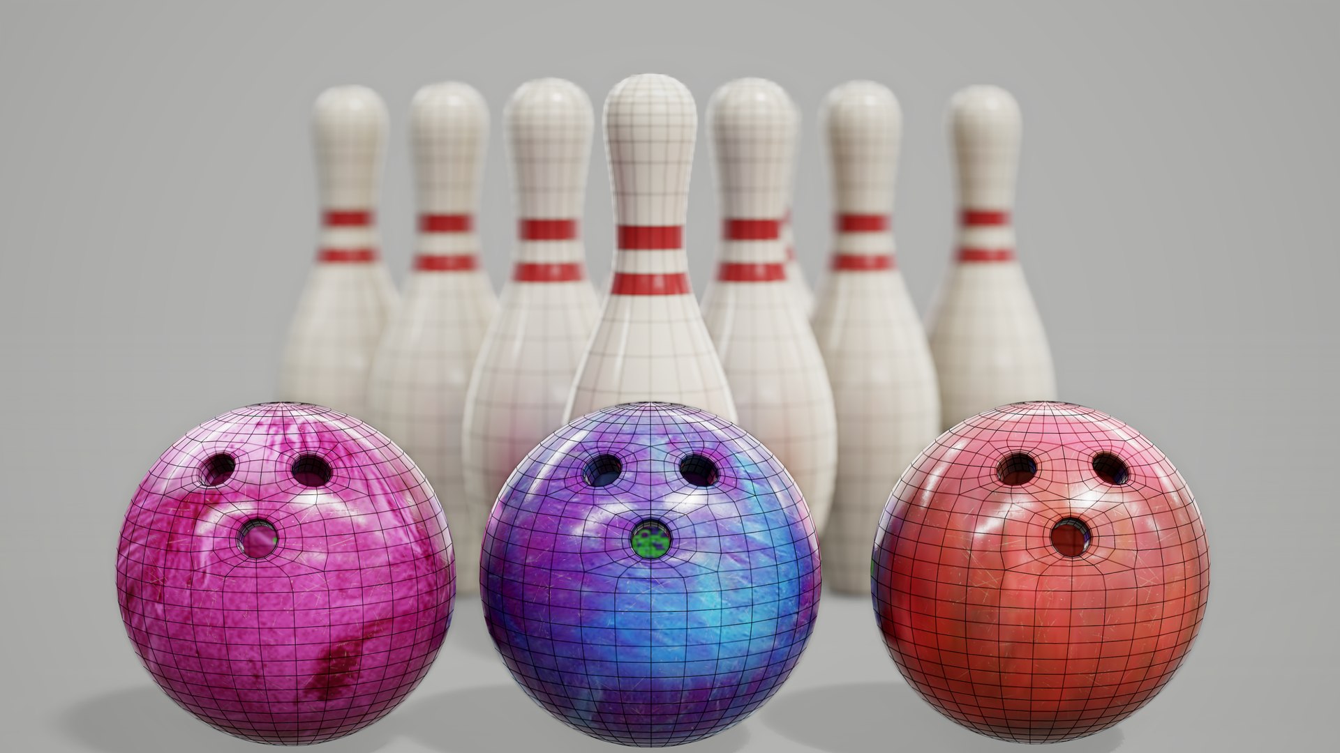 3D Bowling Pins Balls - TurboSquid 1677111