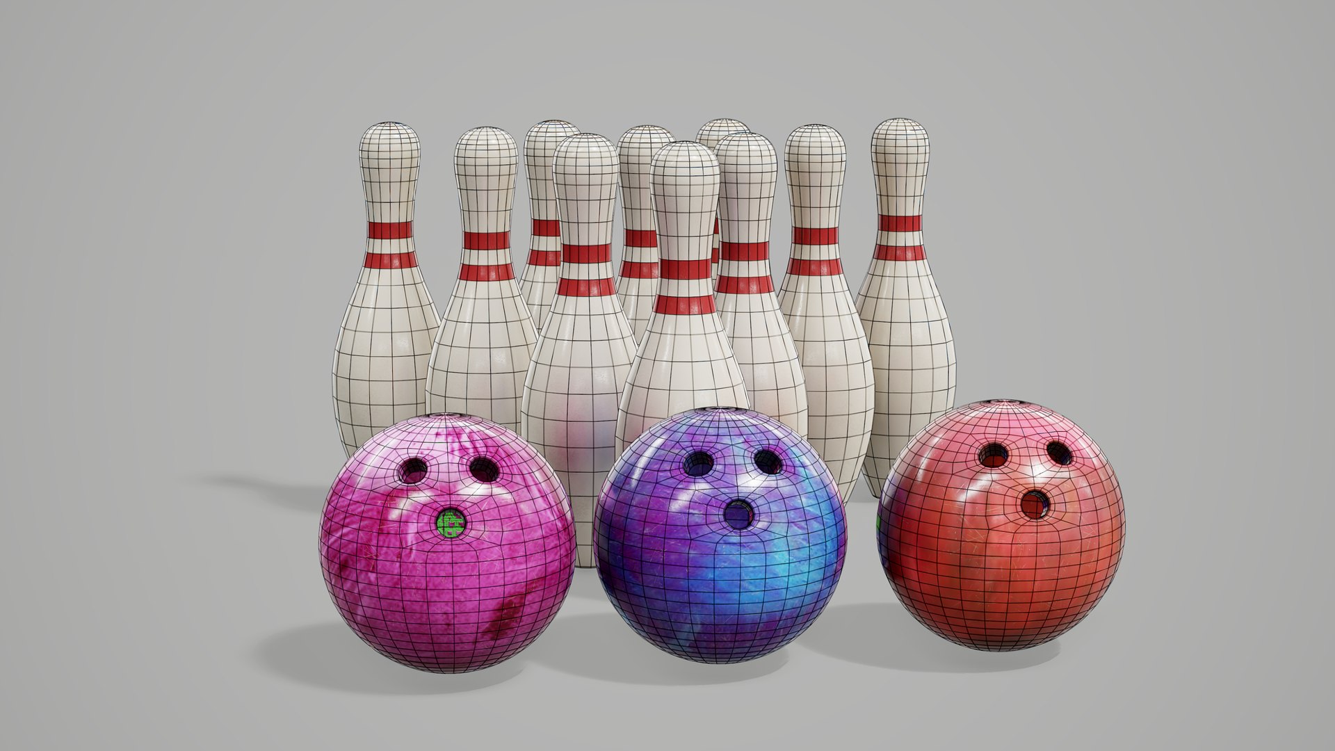 3D Bowling Pins Balls - TurboSquid 1677111