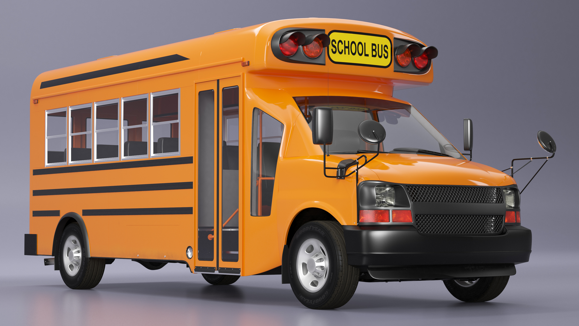 3d small school bus model