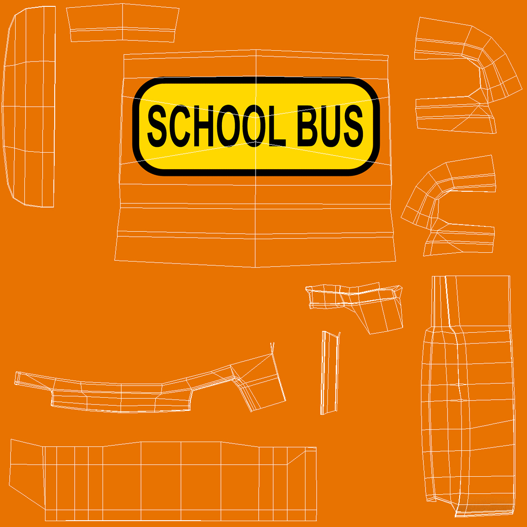 3d small school bus model