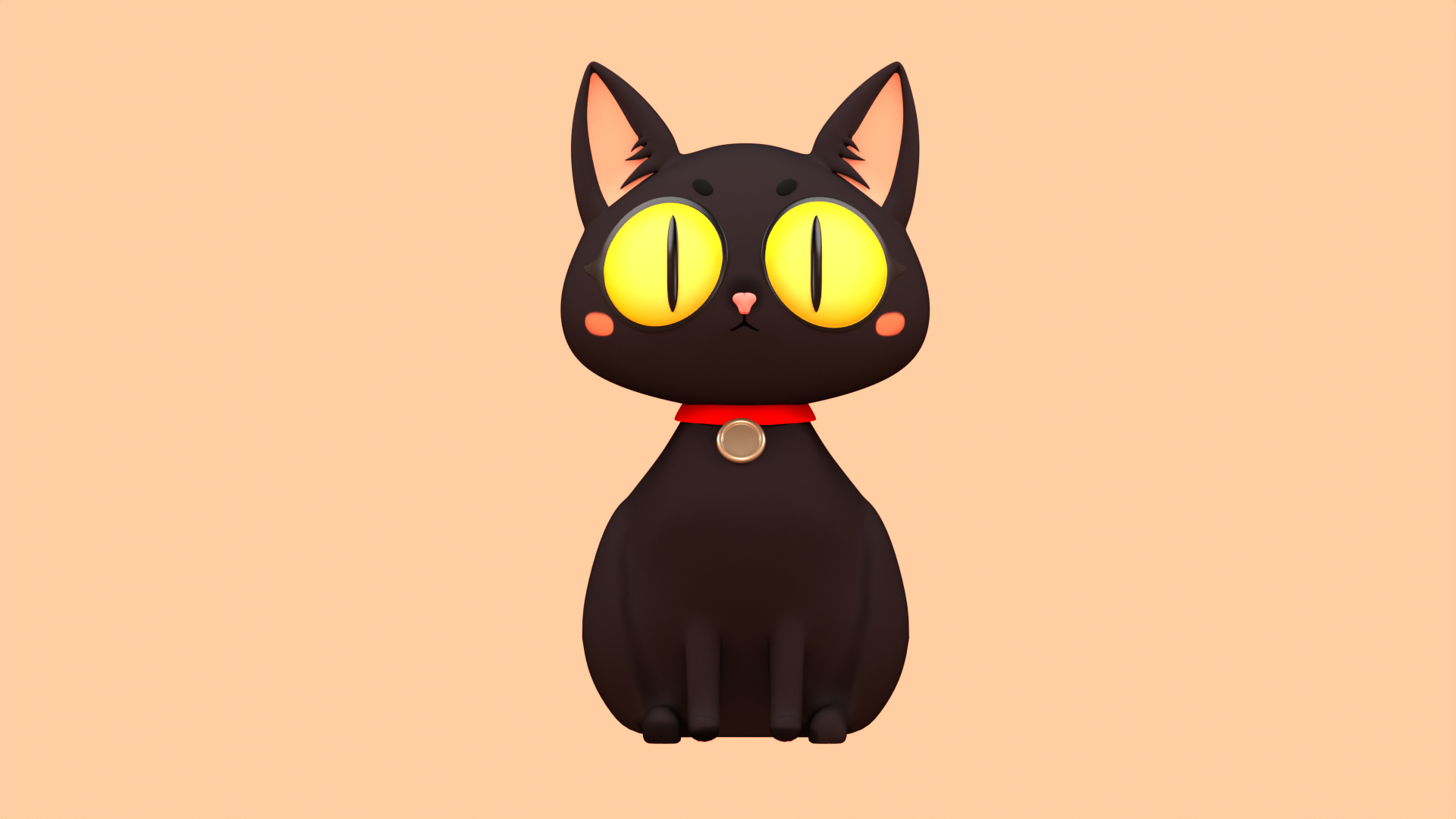 Black Cartoon Cat 3D Model - TurboSquid 1963137