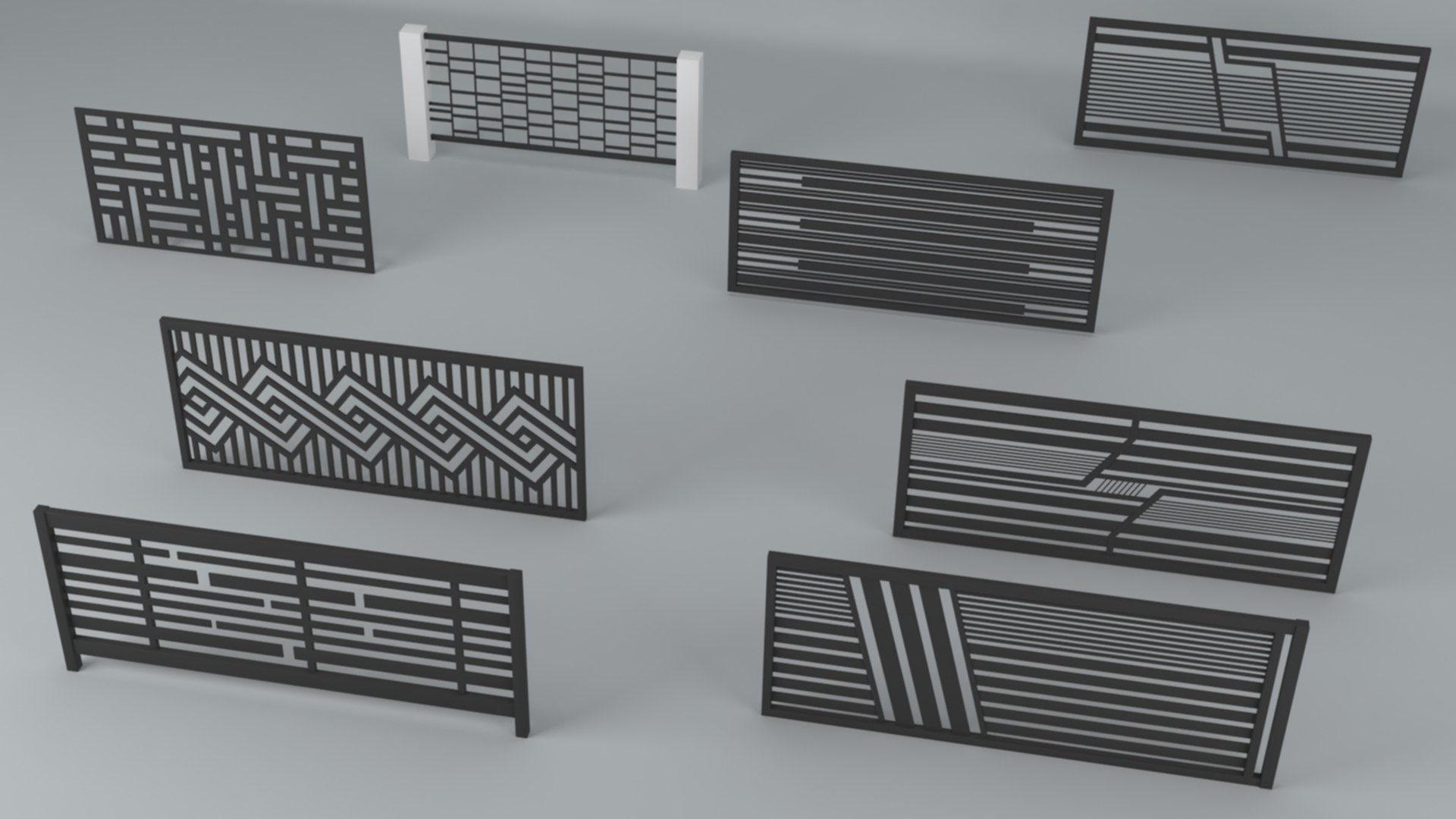 3D Modern Fences - TurboSquid 2049079