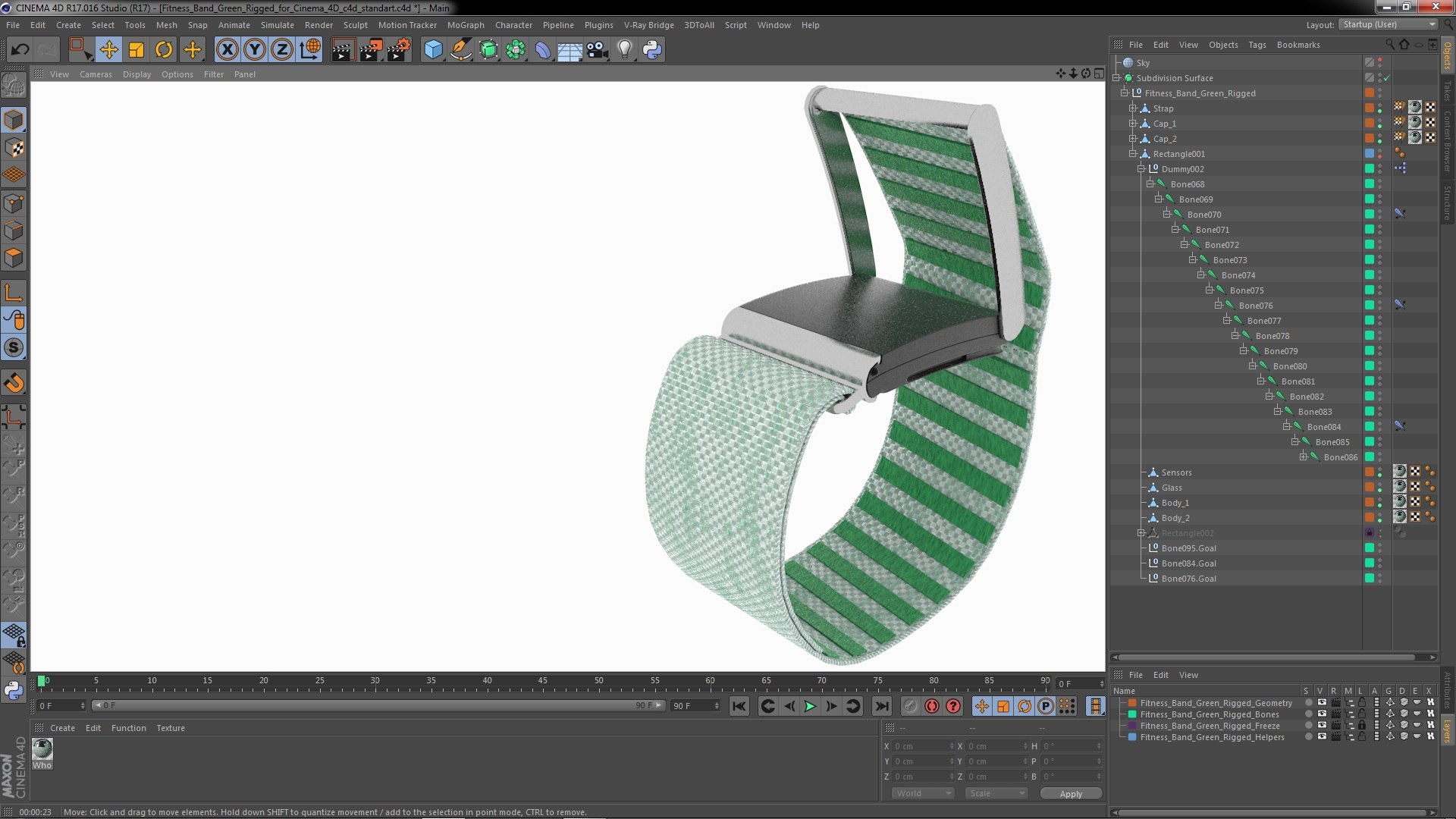 3D Fitness Band Green Rigged For Cinema 4D Model - TurboSquid 2125248