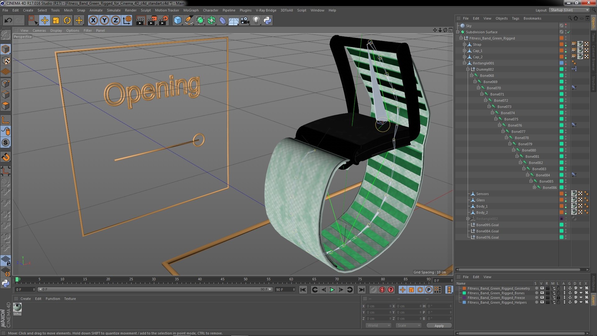 3D Fitness Band Green Rigged For Cinema 4D Model - TurboSquid 2125248