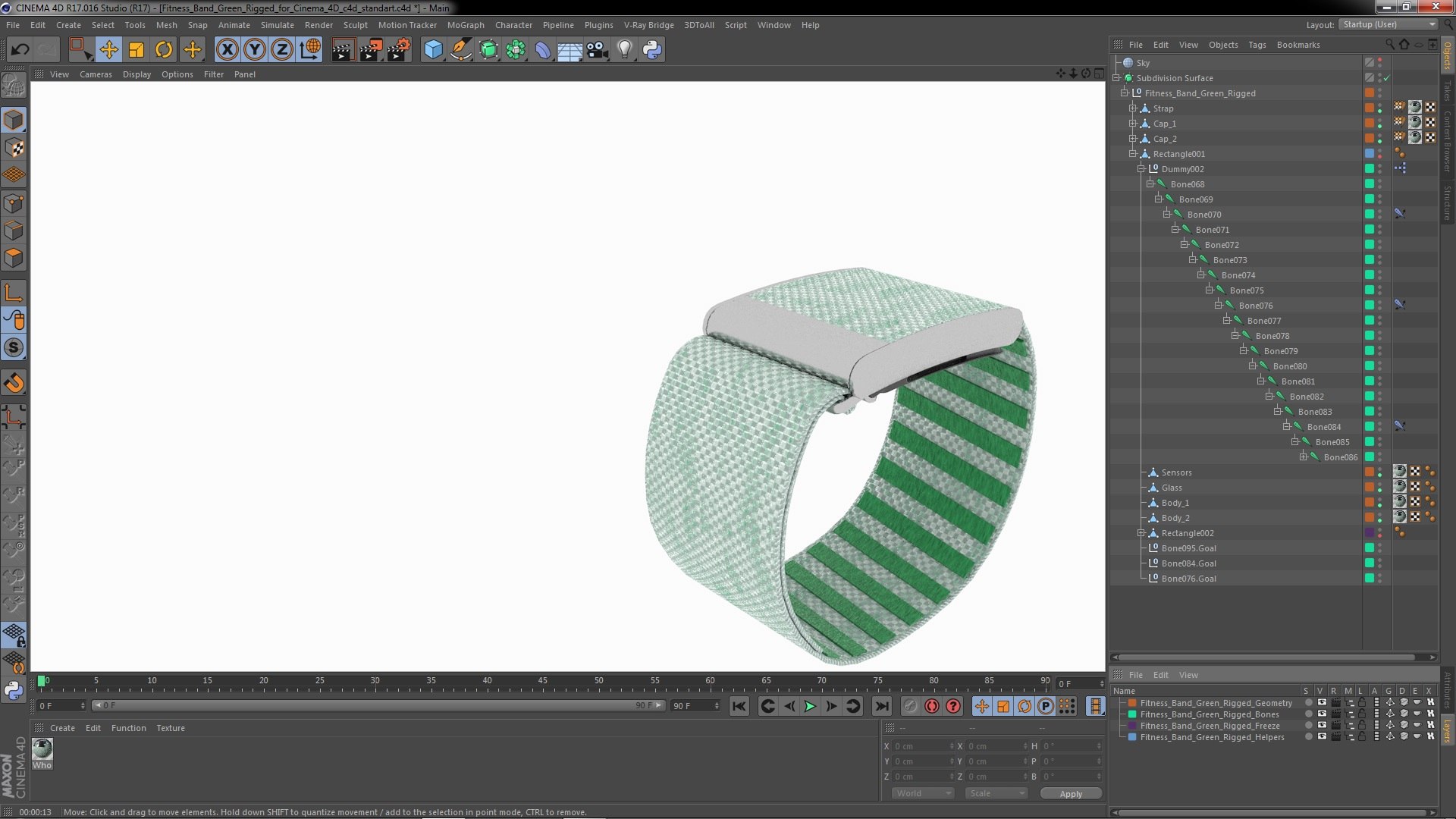 3D Fitness Band Green Rigged For Cinema 4D Model - TurboSquid 2125248