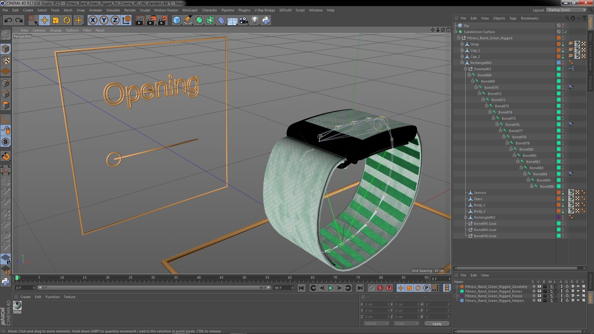 3D Fitness Band Green Rigged For Cinema 4D Model - TurboSquid 2125248