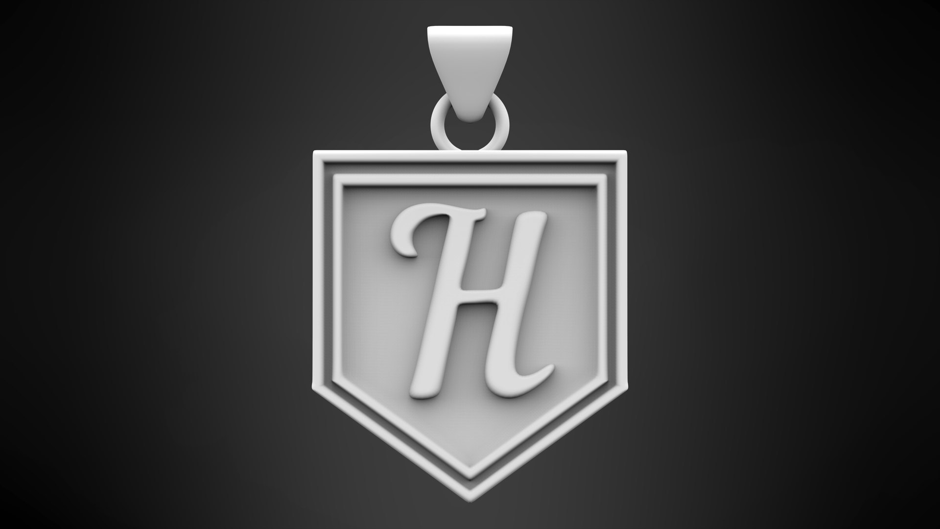 3D Model Letter H Pendant - TurboSquid 1781908