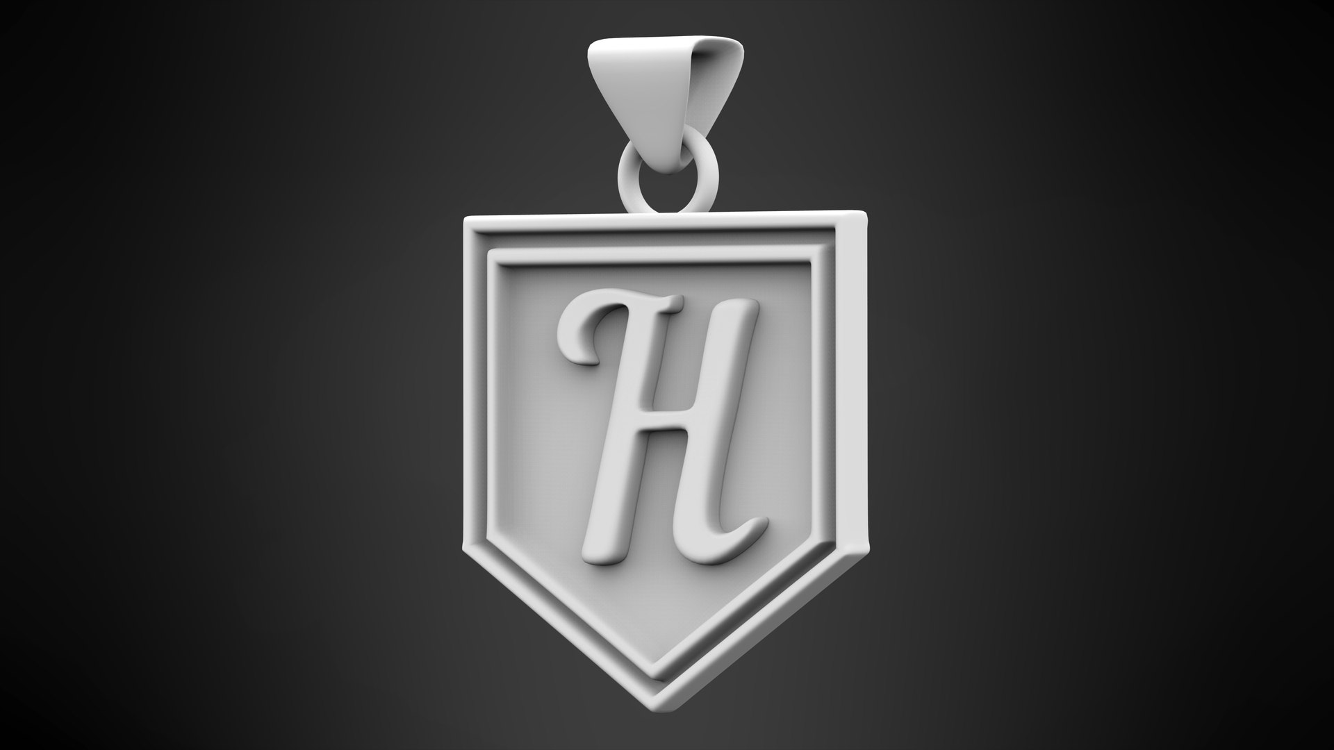 3D Model Letter H Pendant - TurboSquid 1781908