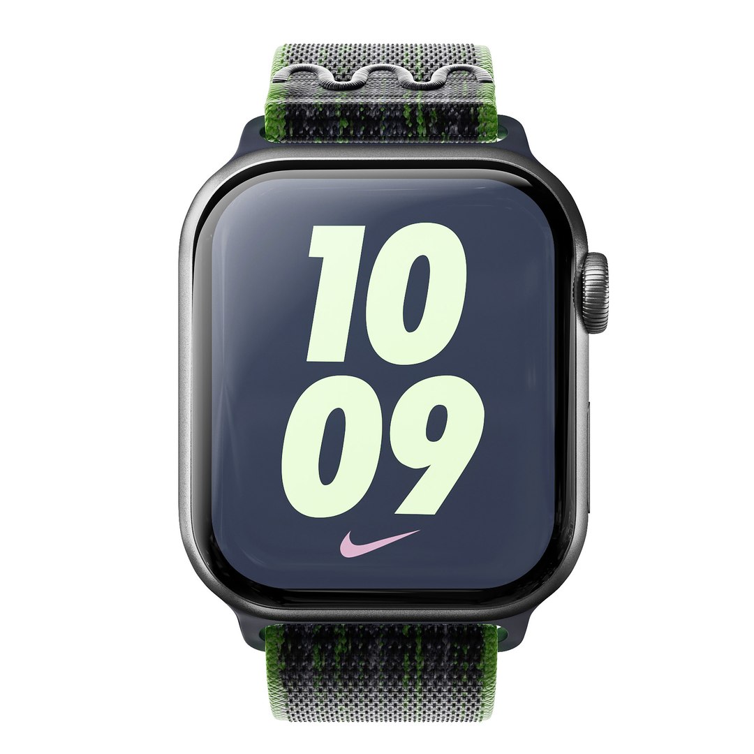 3D Apple Watch Series 9 Nike Sport Loop Bright Green Model - TurboSquid ...