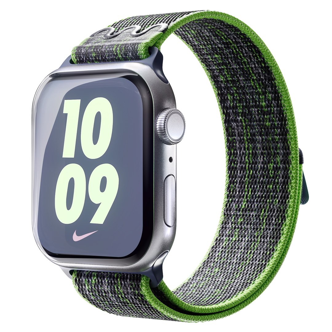 3D Apple Watch Series 9 Nike Sport Loop Bright Green Model - TurboSquid ...