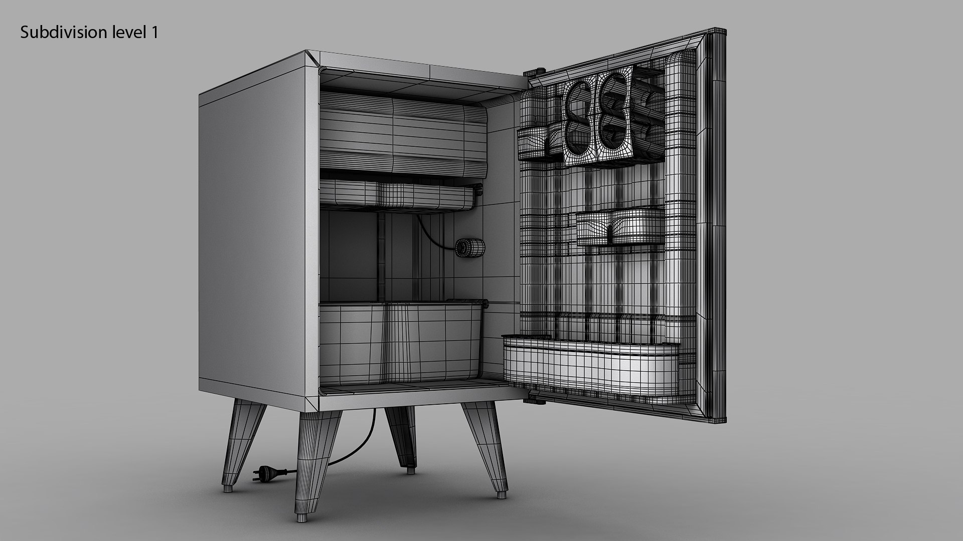 Retro Mini Fridge 3D Model - TurboSquid 1476980