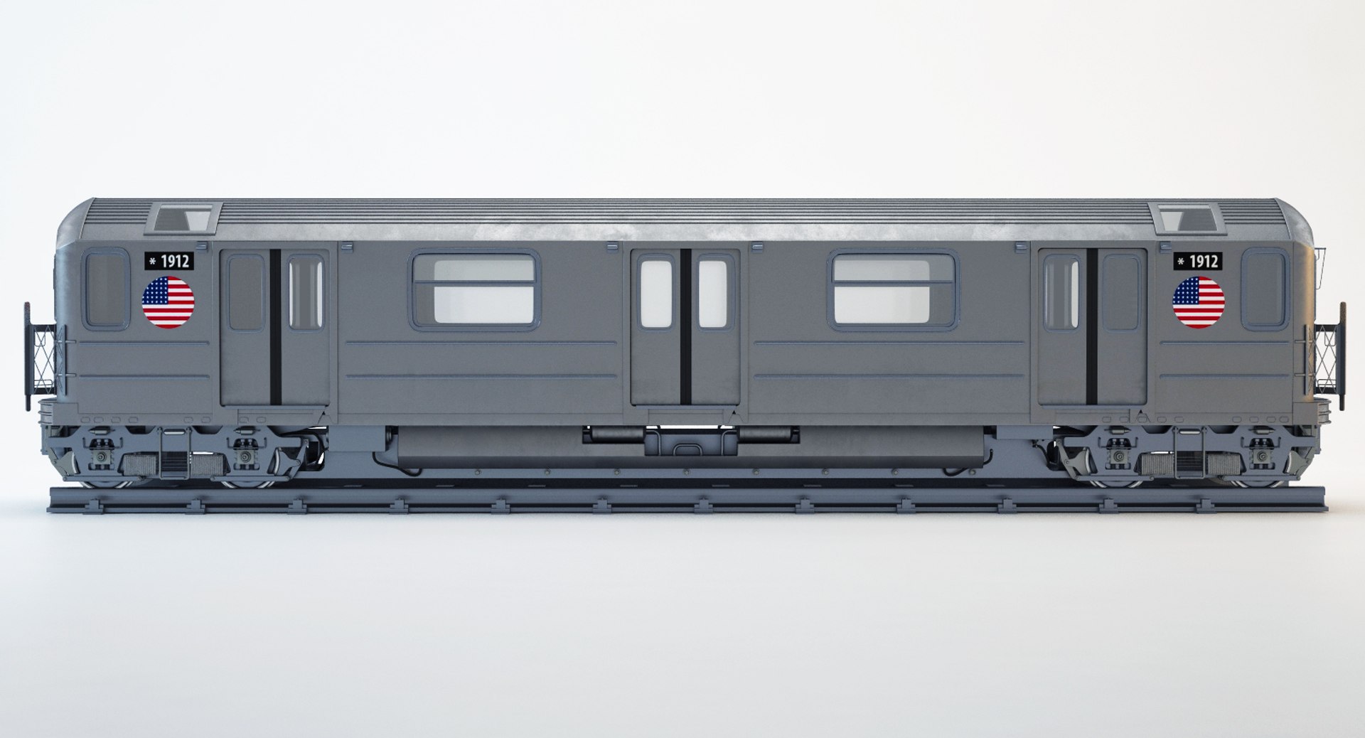 new york r62 subway train 3d model