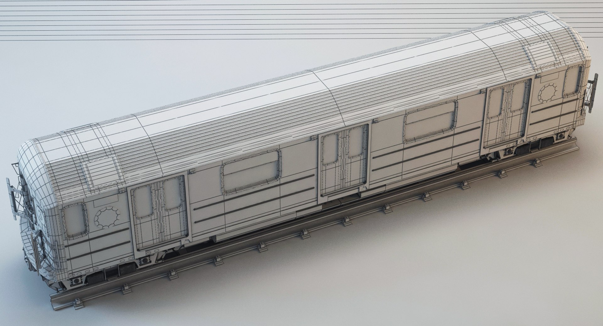 new york r62 subway train 3d model