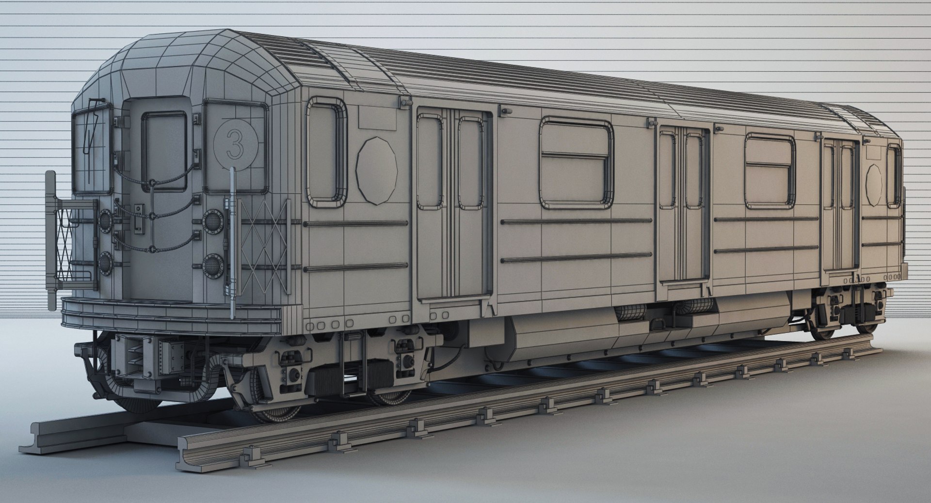 new york r62 subway train 3d model