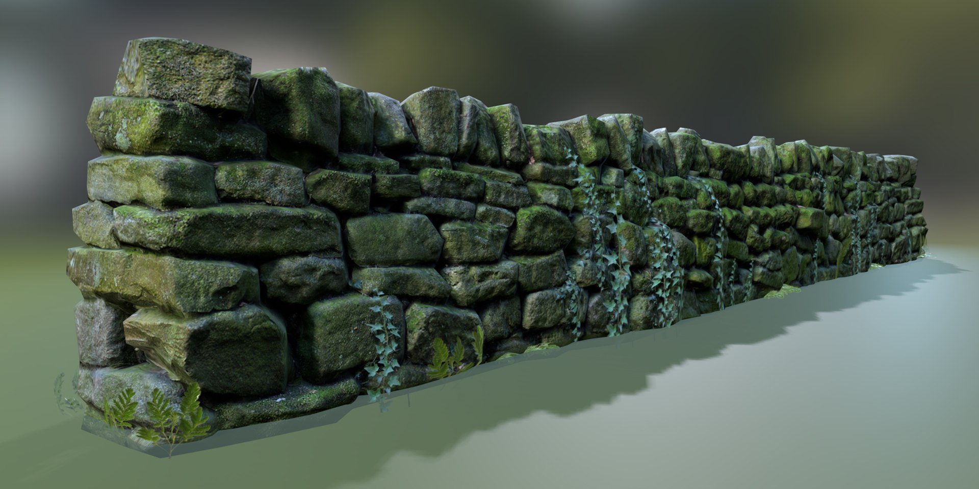 Photorealistic Stone Wall 3d Model