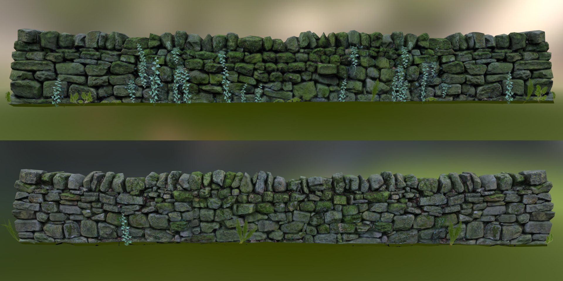 Photorealistic Stone Wall 3d Model
