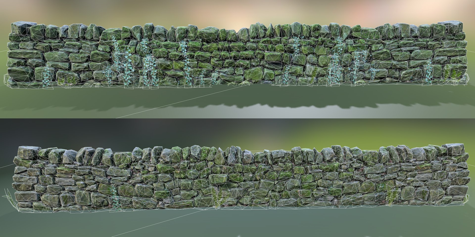 Photorealistic Stone Wall 3d Model